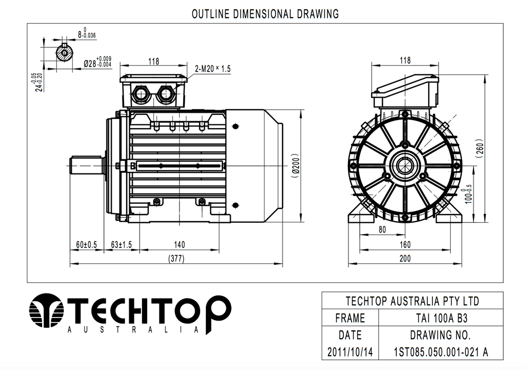 Three Phase Electric Motor 3kW 4P (1445rpm) 415v B3 Foot Mounted ...