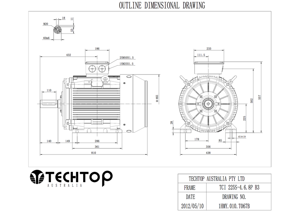 Three Phase Electric Motor 37kW 4P (1475rpm) 415v B3 Foot Mounted ...