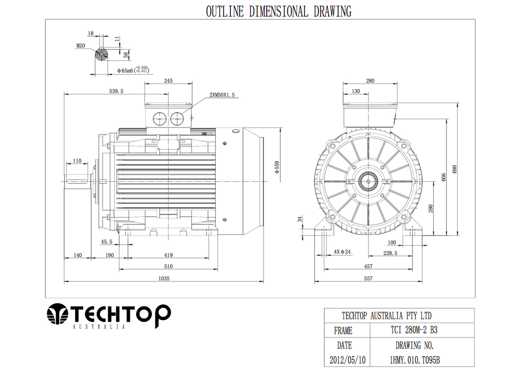 Three Phase Electric Motor 90kW 2P (2970rpm) 415v B3 Foot Mounted ...
