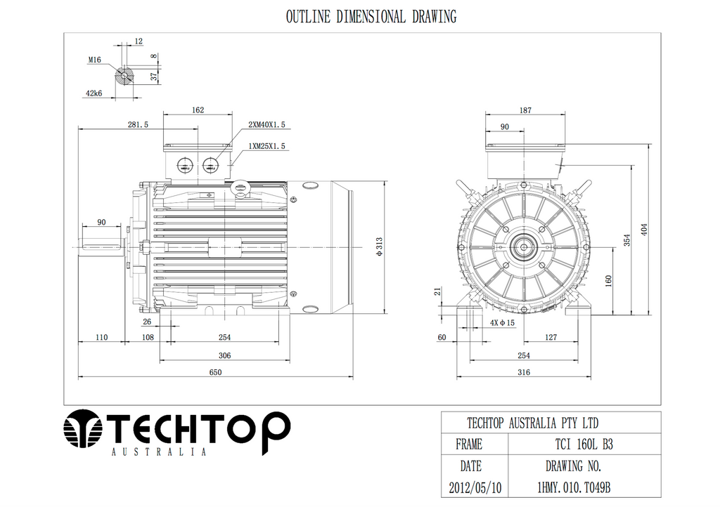 Three Phase Electric Motor 15kW 4P (1470rpm) 415v B3 Foot Mounted ...